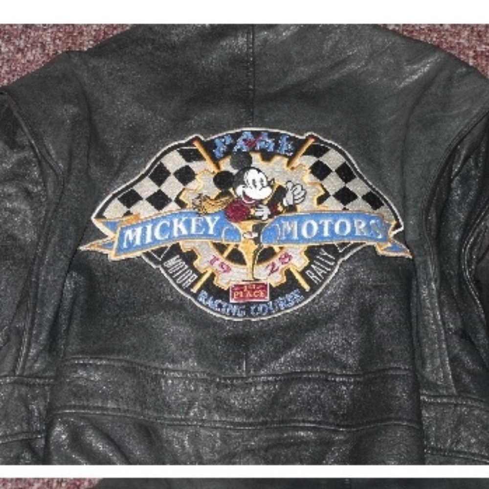 New Mickey Mouse Leather Bomber Biker Jacket - Gem